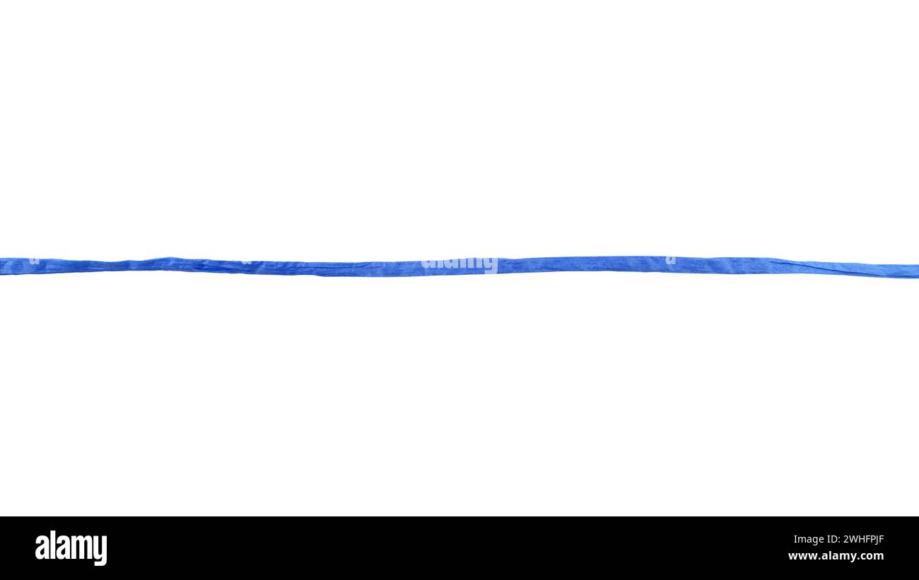 line of blue paper ribbon isolated on white background, element Stock ...