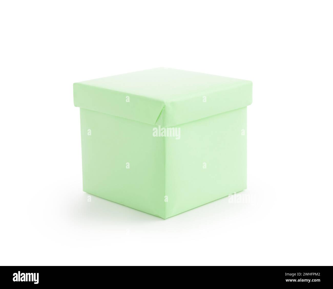 Green paper box isolated on white background, element Stock Photo - Alamy