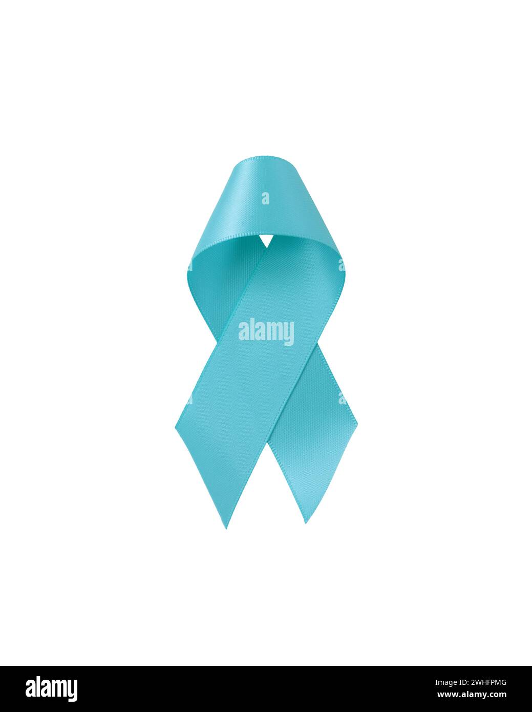 Turquoise awareness ribbon isolated on white background, element Stock ...