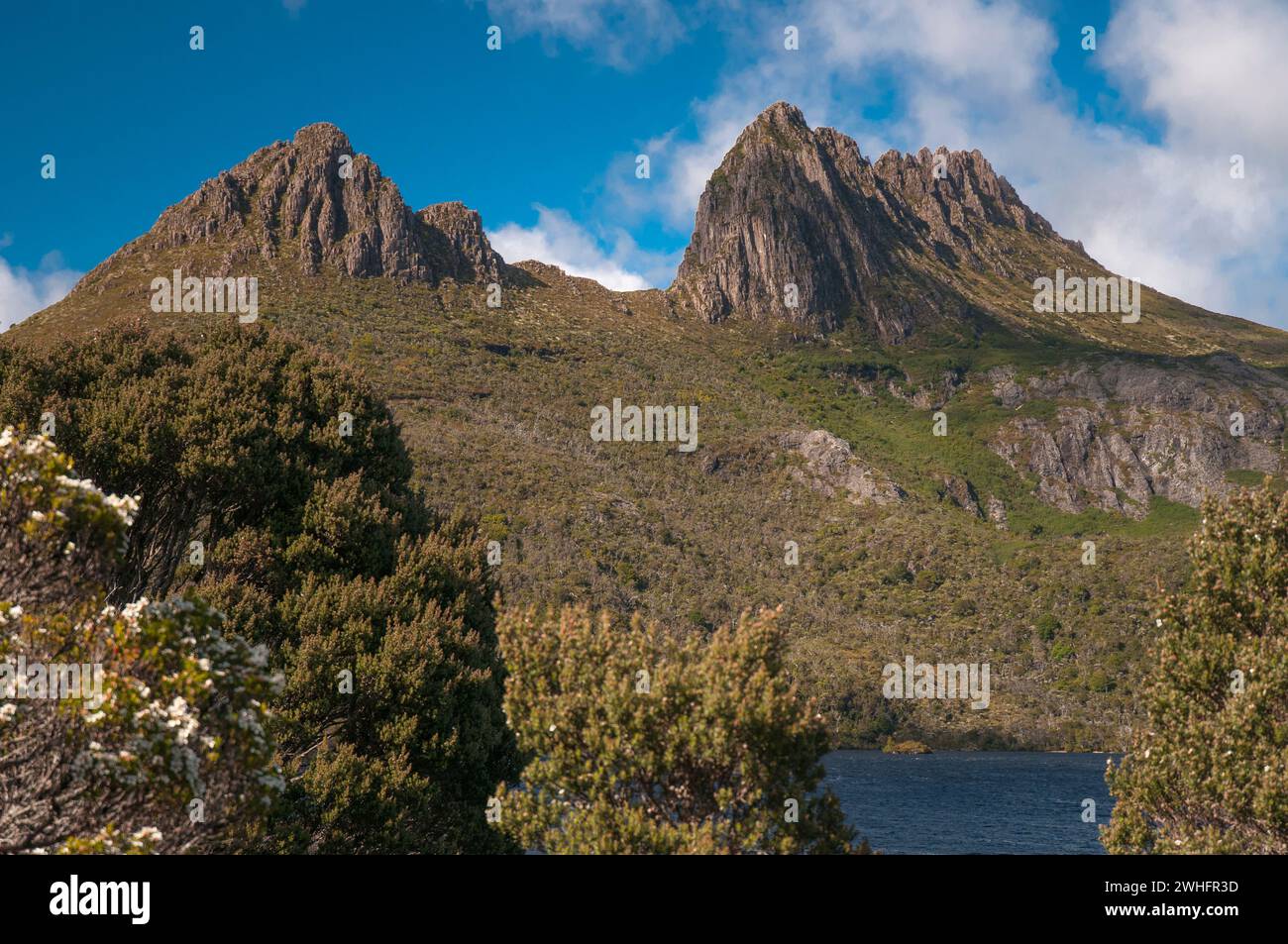 Cradle Mountain overlooking Dove Lake, Tasmania, Australia Stock Photo ...