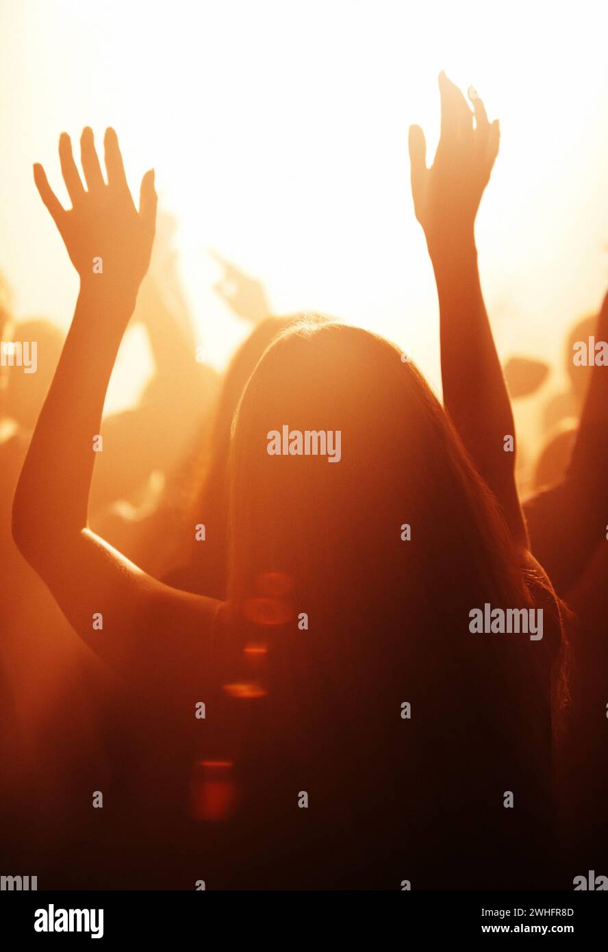 Woman cheering crowd hi-res stock photography and images - Alamy