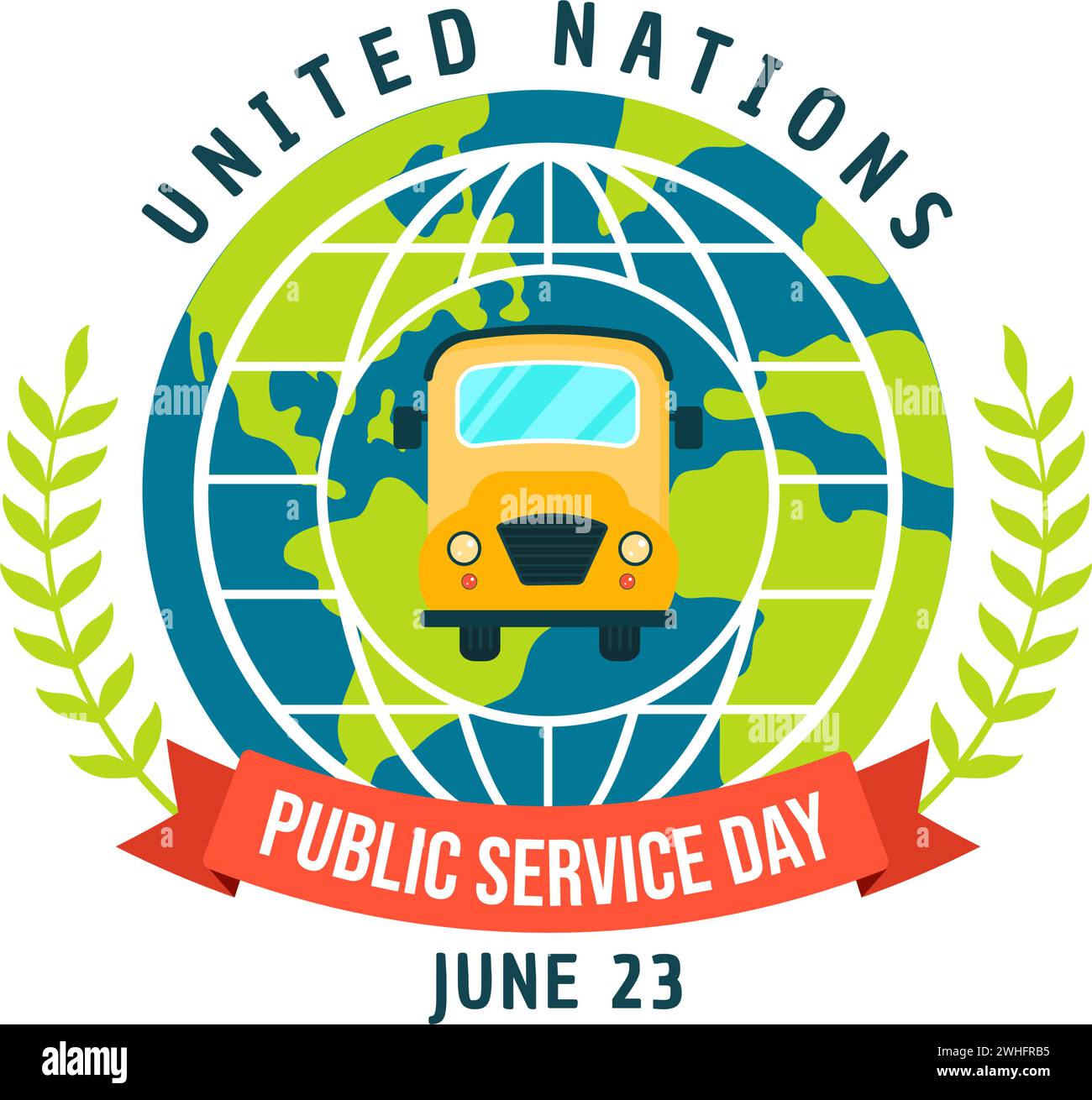 United Nations Public Service Day Vector Illustration with Publics ...