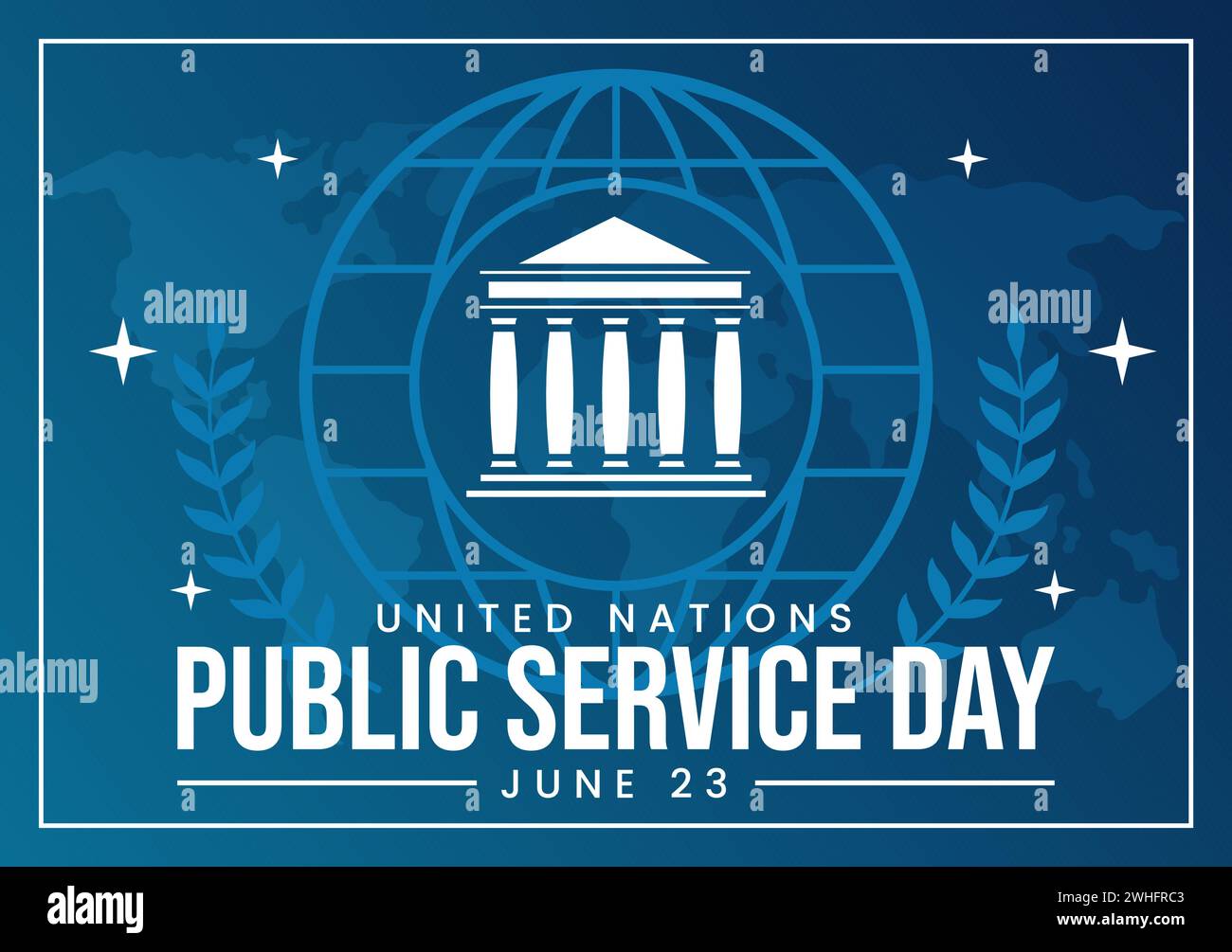 United Nations Public Service Day Vector Illustration with Publics ...