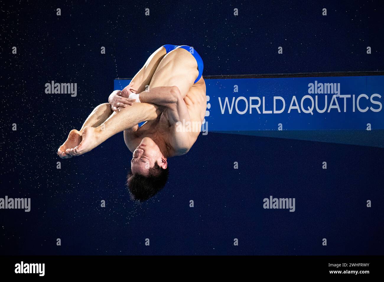 Doha, Qatar. 09th Feb, 2024. Hao Yang of China competes in the diving ...