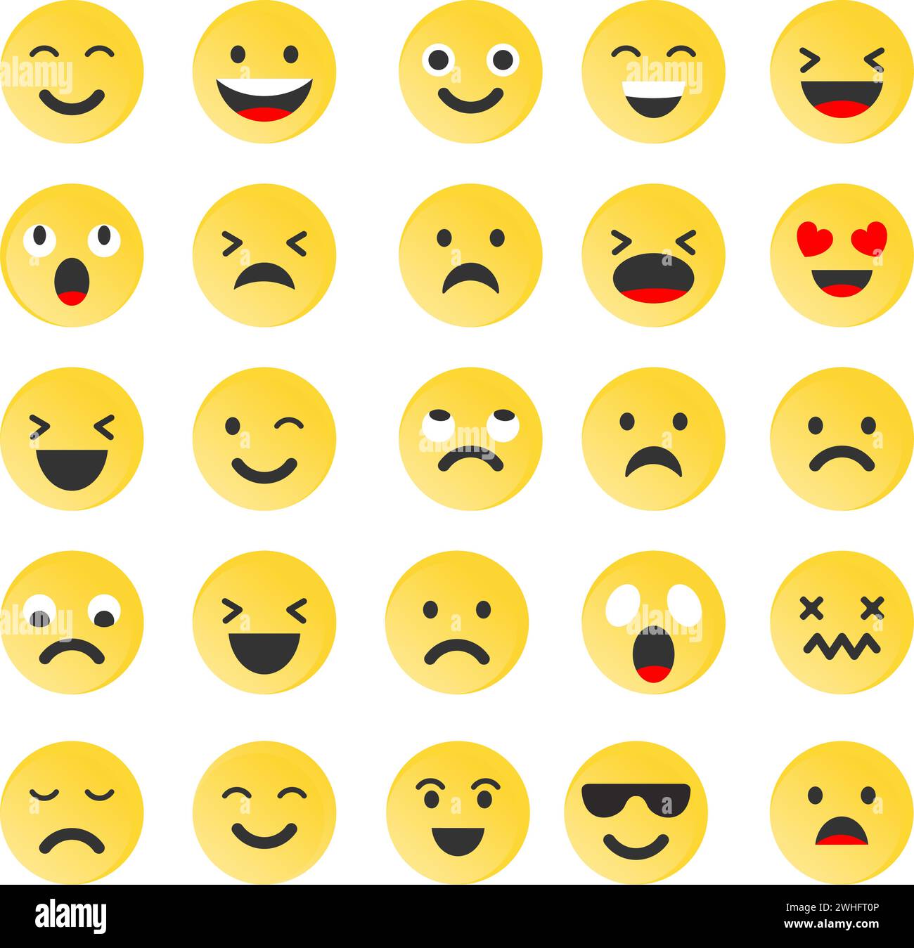 set of emoticon smile icons Stock Vector Image & Art - Alamy