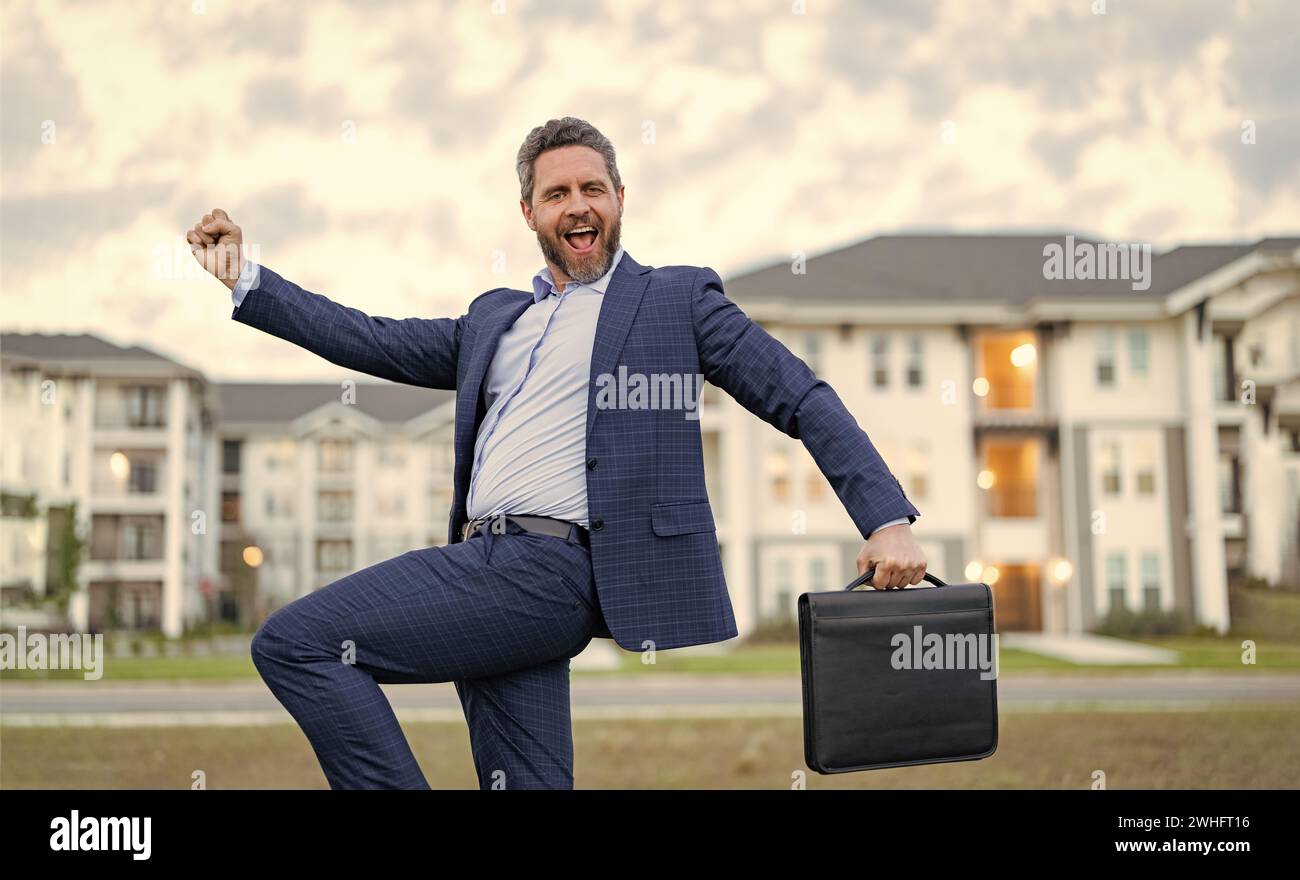 positive real estate business man. real estate business man with ...