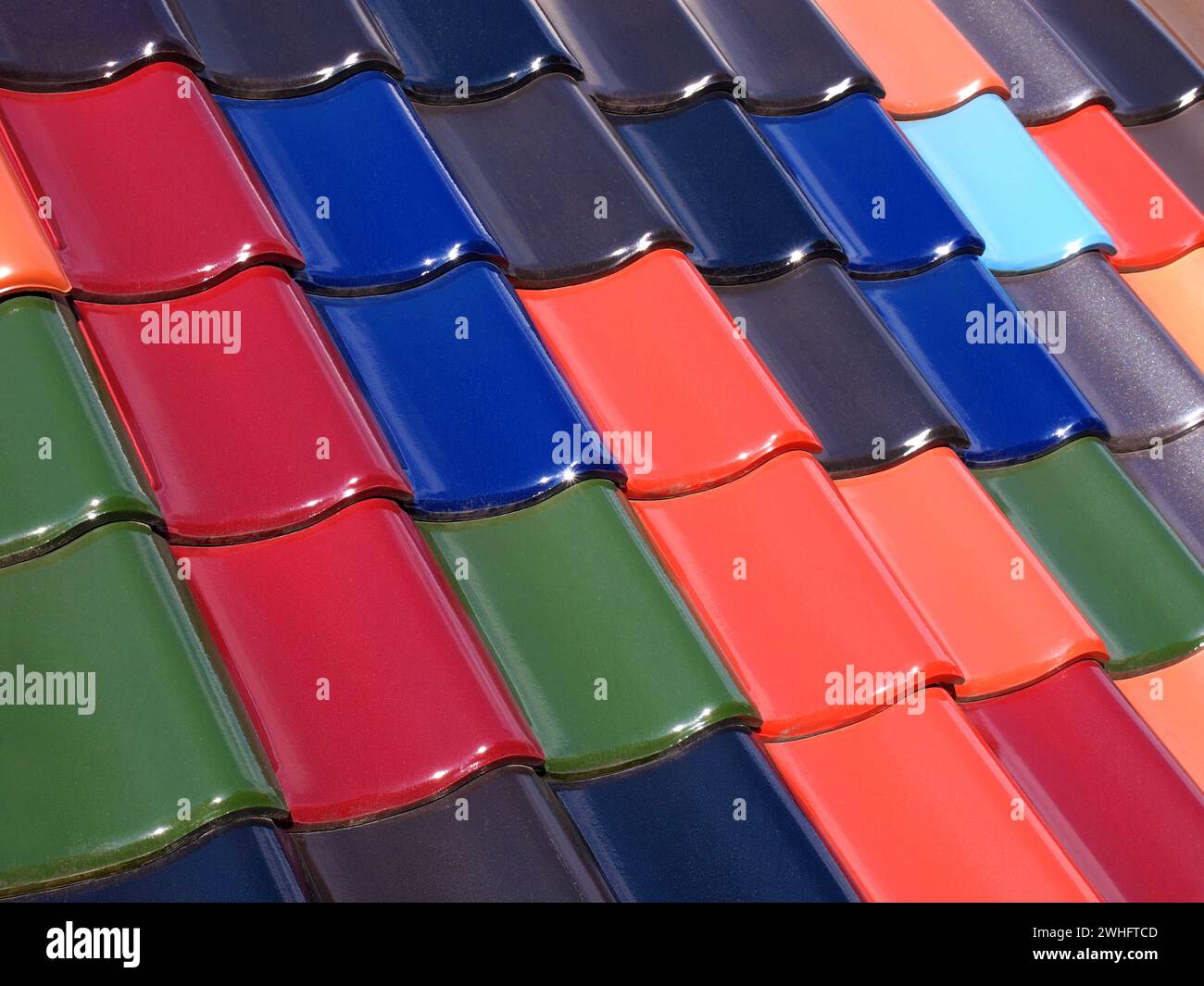 Roof tiles in different colors Stock Photo - Alamy