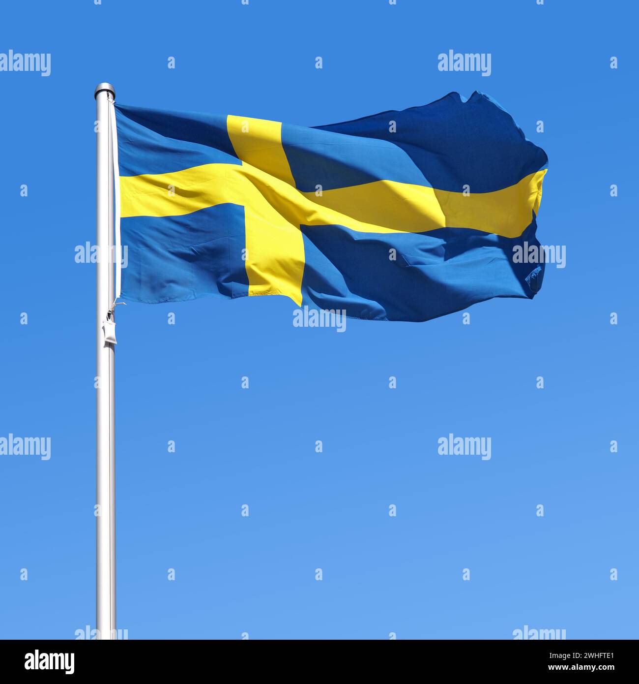 National waving flag sweden hi-res stock photography and images - Alamy