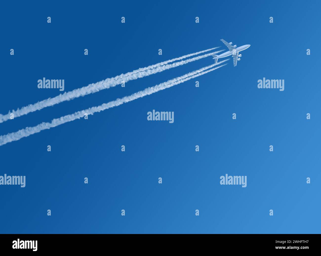 Airplane with contrails Stock Photo - Alamy