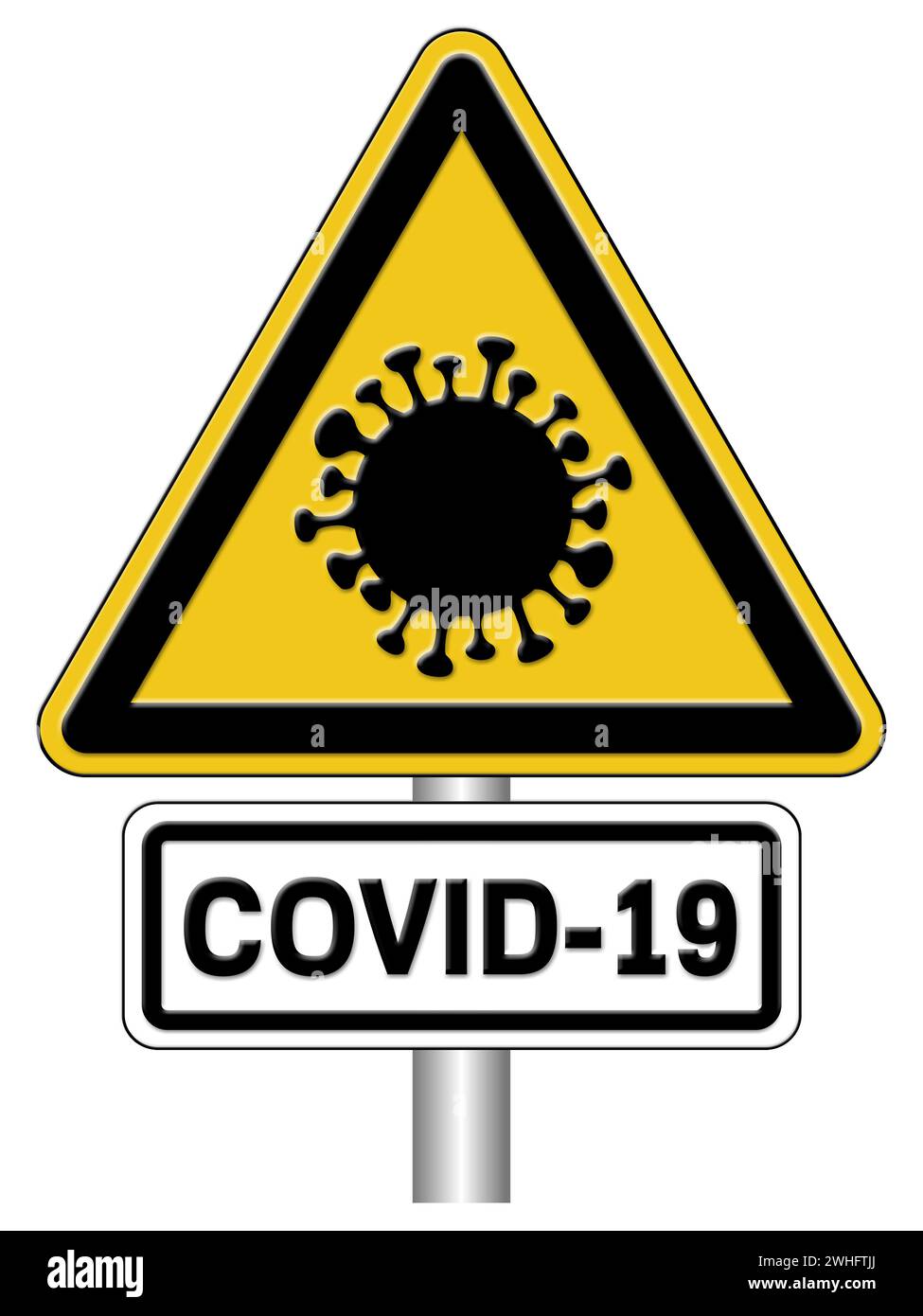 Warning sign of danger from viruses Stock Photo - Alamy