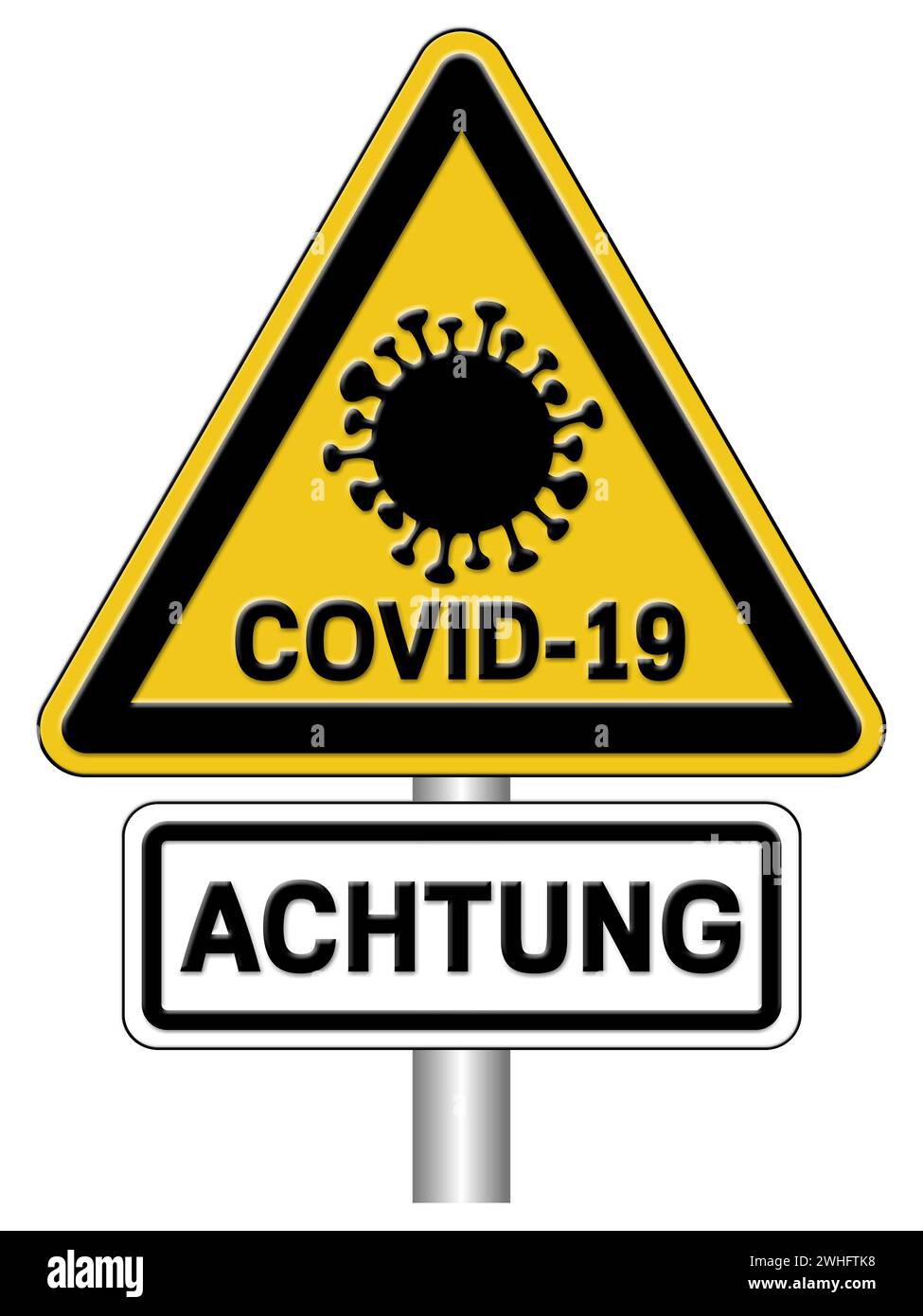 Warning sign of danger from viruses Stock Photo - Alamy