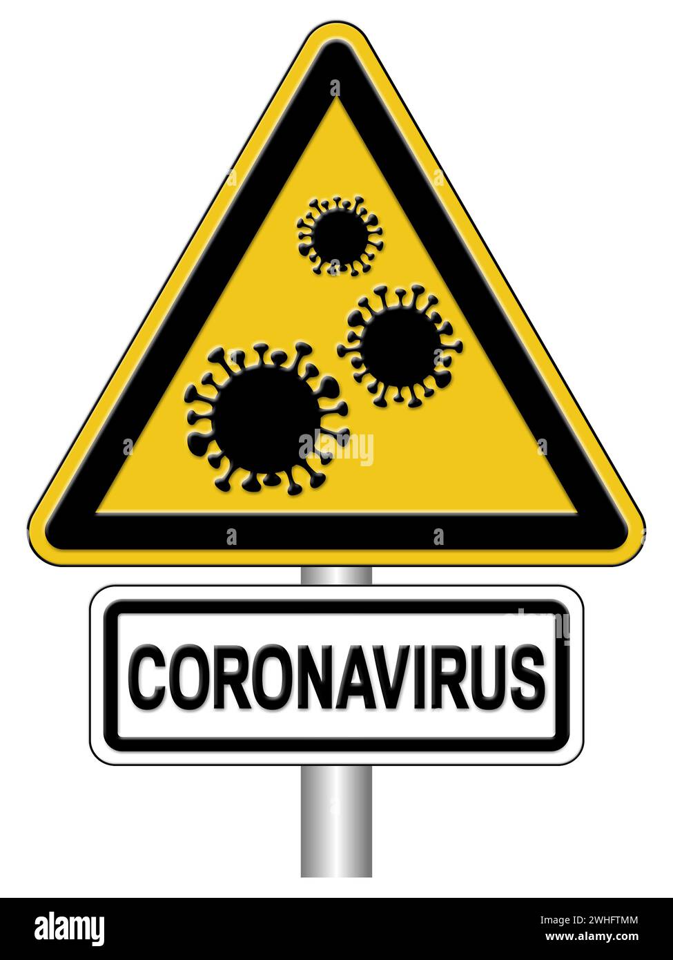 Corona virus warning sign Stock Photo - Alamy