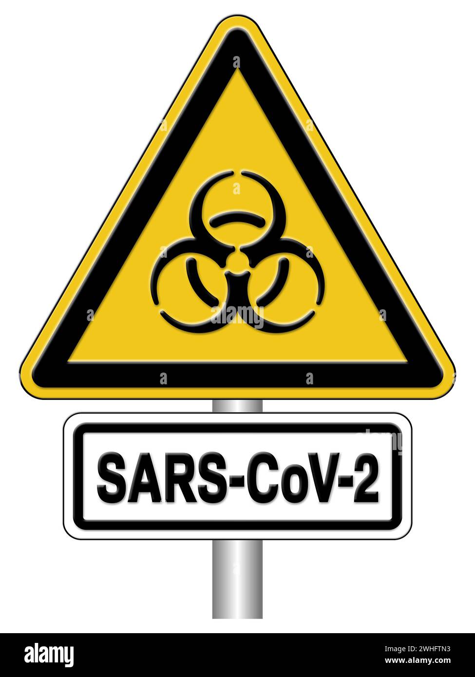 Coronavirus SARS-CoV-2 Covid-19 warning sign Stock Photo - Alamy