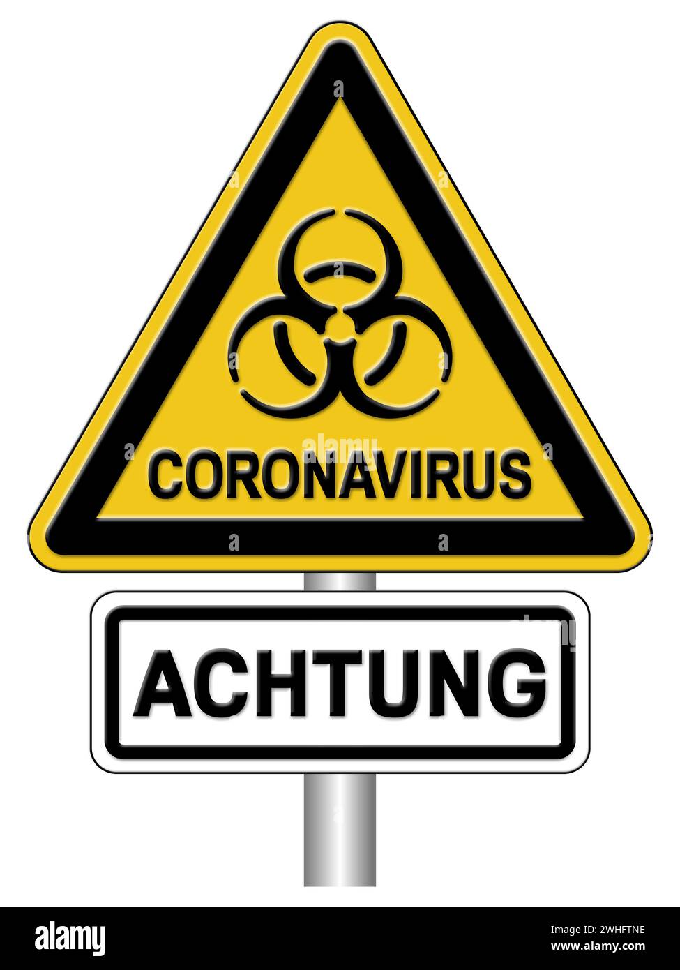 Corona virus warning sign Stock Photo - Alamy