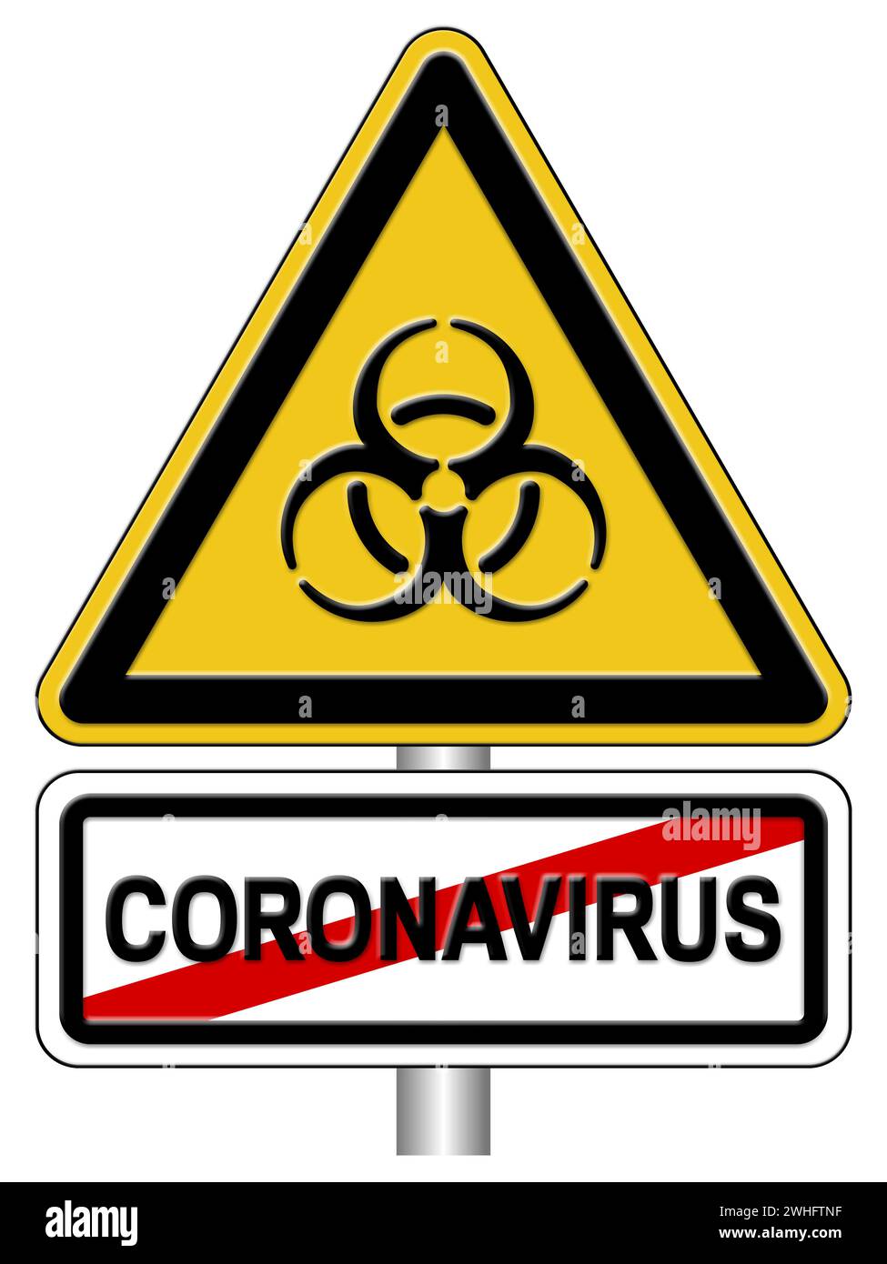 Corona virus warning sign Stock Photo - Alamy