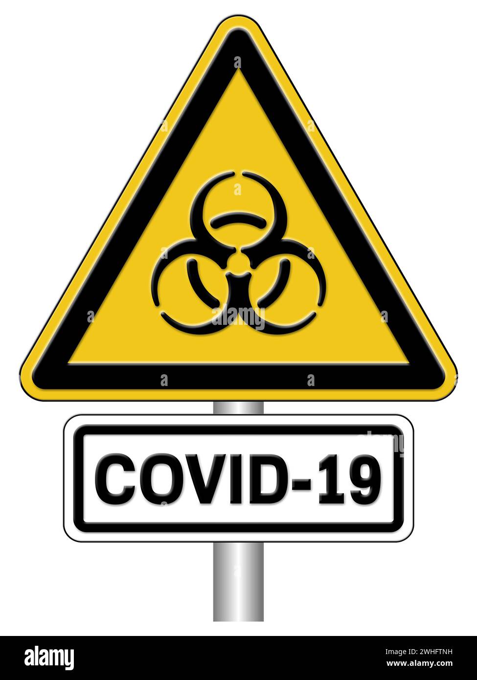 Warning sign Covid-19 Stock Photo - Alamy