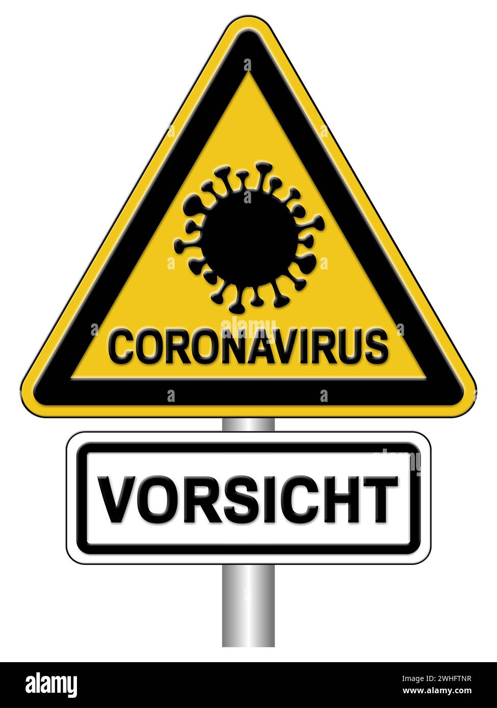Corona virus warning sign Stock Photo - Alamy
