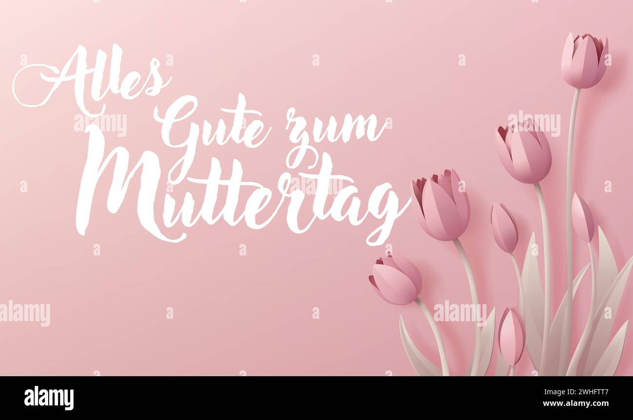 Mothers Day German Alles Gute Zum Muttertag Design Stock Vector Image ...