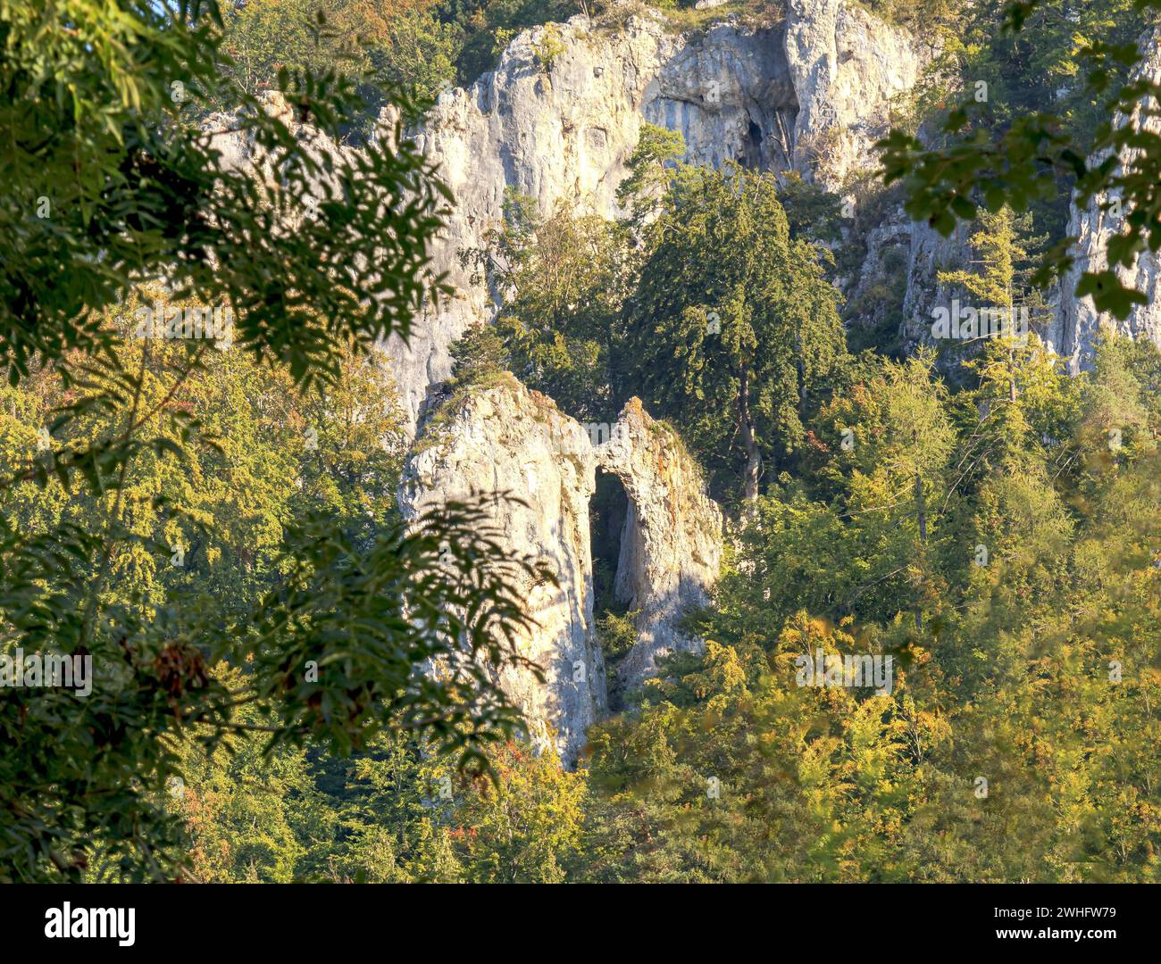 Rock Formation Kissing Sau, Swabian Alb, City of Blaubeuren, Southern ...