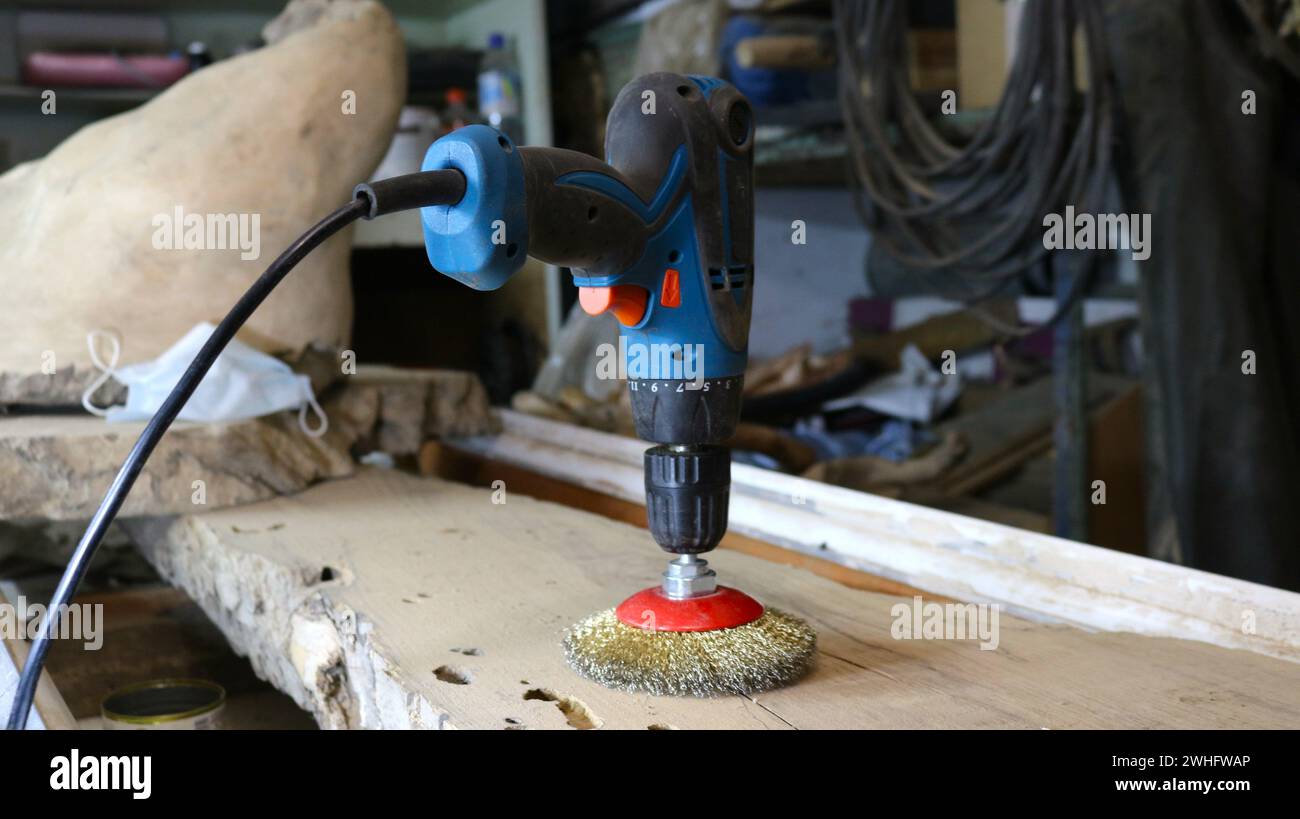 Blue drill hi-res stock photography and images - Alamy