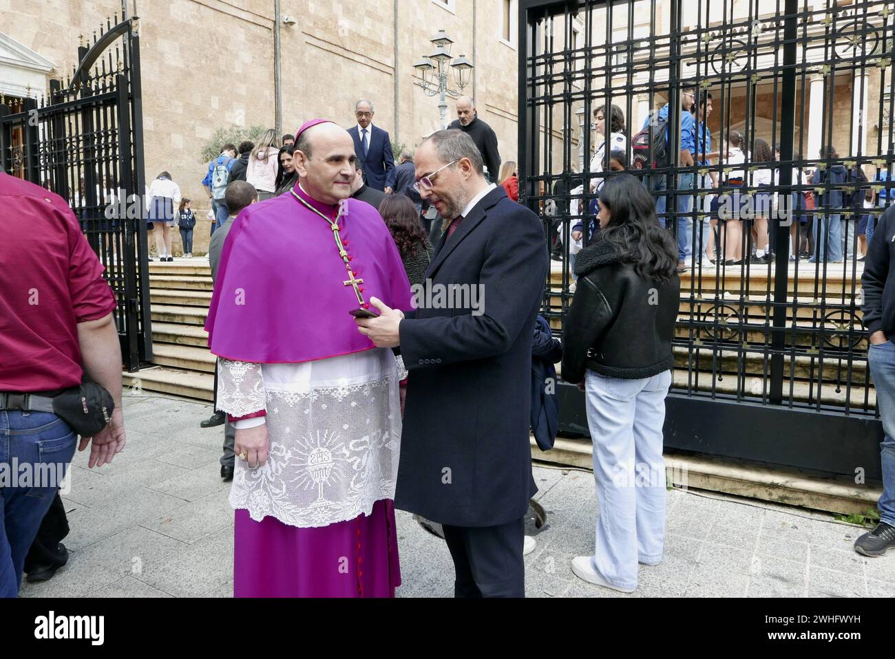The Apostolic Nuncio to Lebanon, Archbishop Paolo Borgia, is seen ...