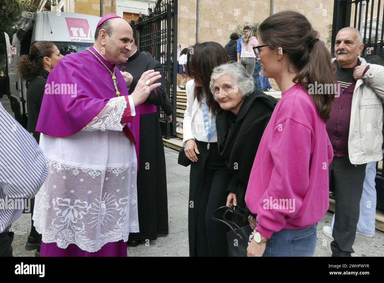 The Apostolic Nuncio to Lebanon, Archbishop Paolo Borgia, is seen ...