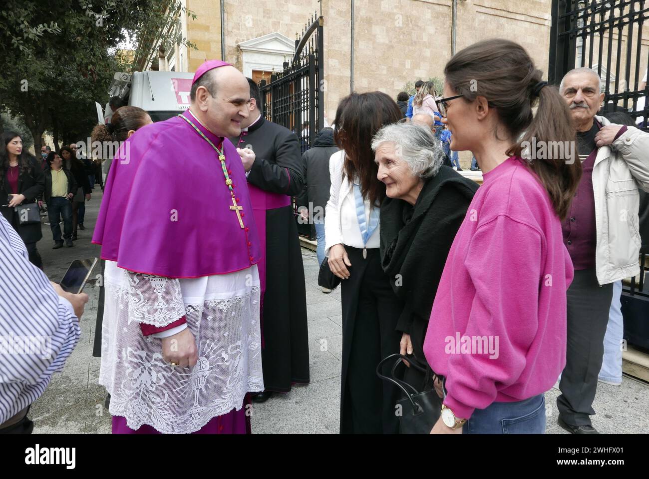 The Apostolic Nuncio to Lebanon, Archbishop Paolo Borgia, is seen ...