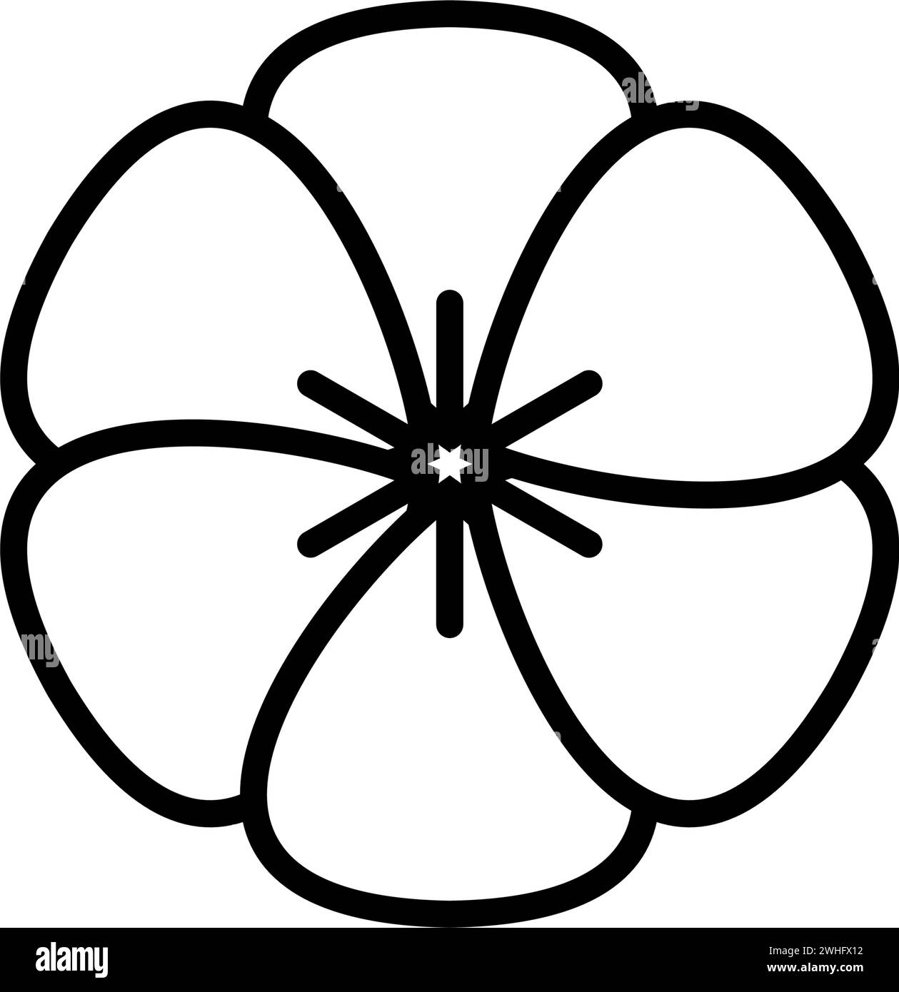 simple line vector of flower Stock Vector Image & Art - Alamy