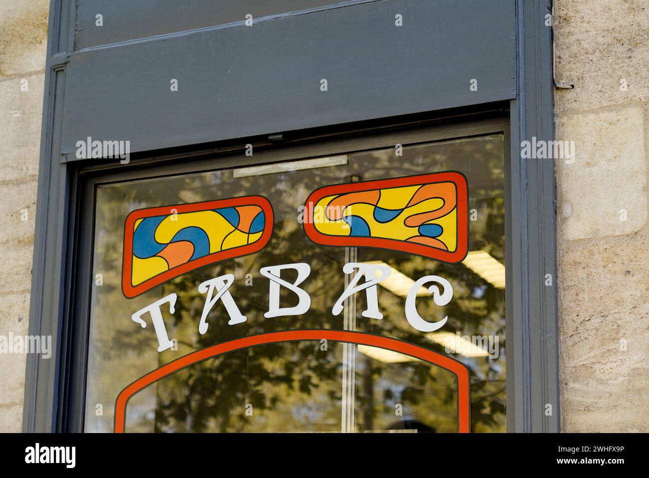 Bordeaux , France - 02 07 2024 : tabac french logo brand windows and ...