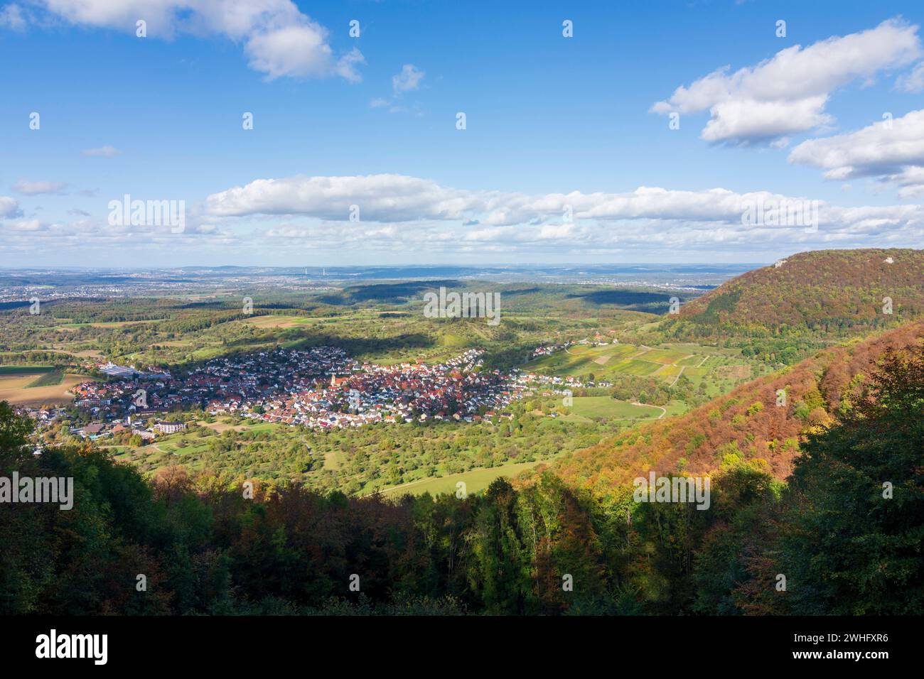 village Beuren with church Beuren Schwäbische Alb, Swabian Alb Baden ...