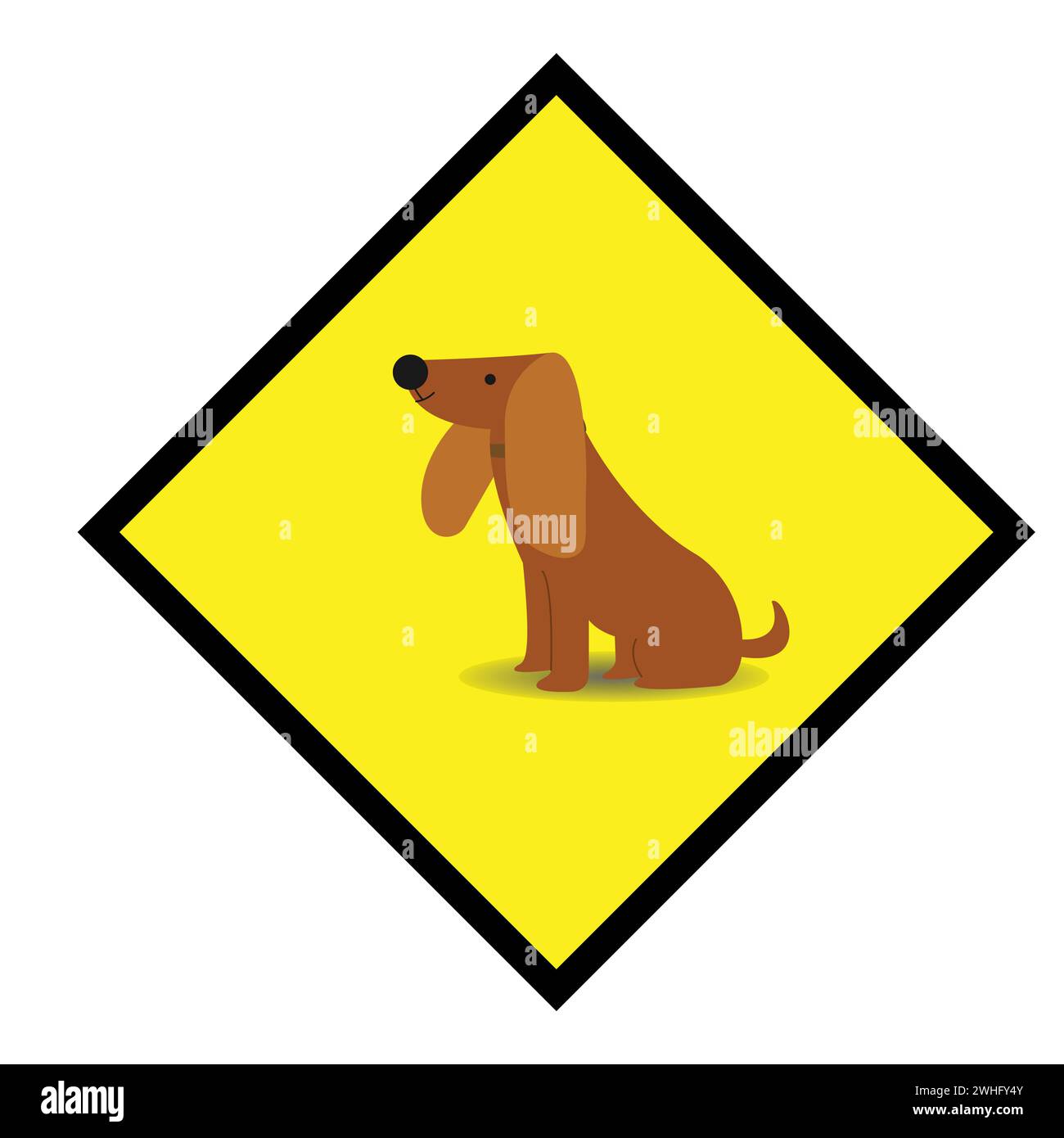Cute caution sign on Cut Out Stock Images & Pictures - Alamy