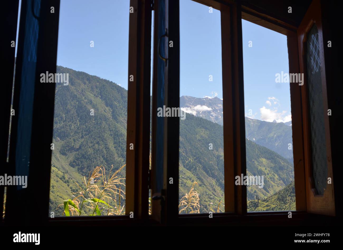 window outside click after heavy snowfall in village kaghan valley Stock Photo - Alamy