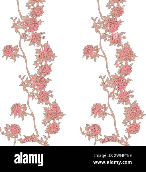 textile digital vine motif design in beautiful color in beautiful style ...