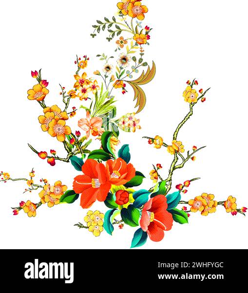 Digital Motif and flower Design Artwork for textile print For Digital ...