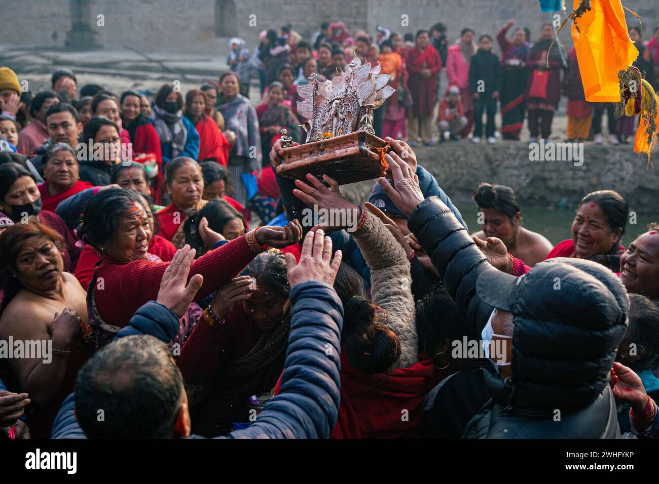 Nepalese Hindu devotees are offering ritual prayers during the Madhav ...