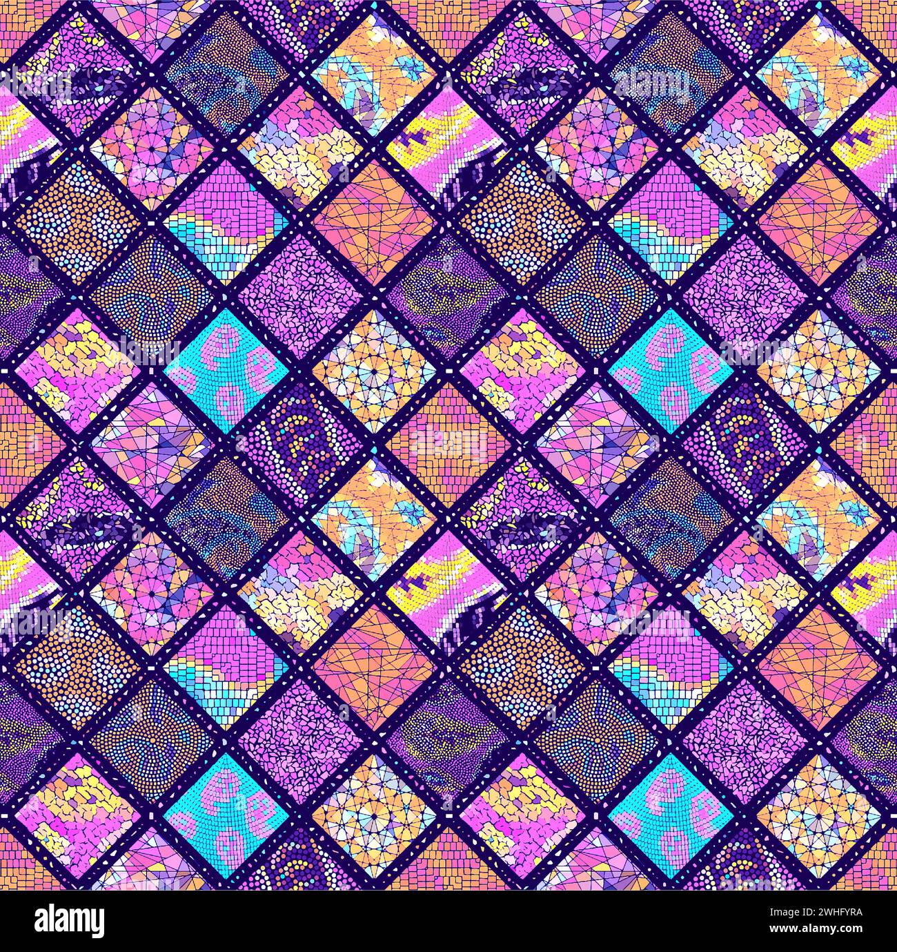 multi pattern design in textile digital in beautiful color Stock Vector ...