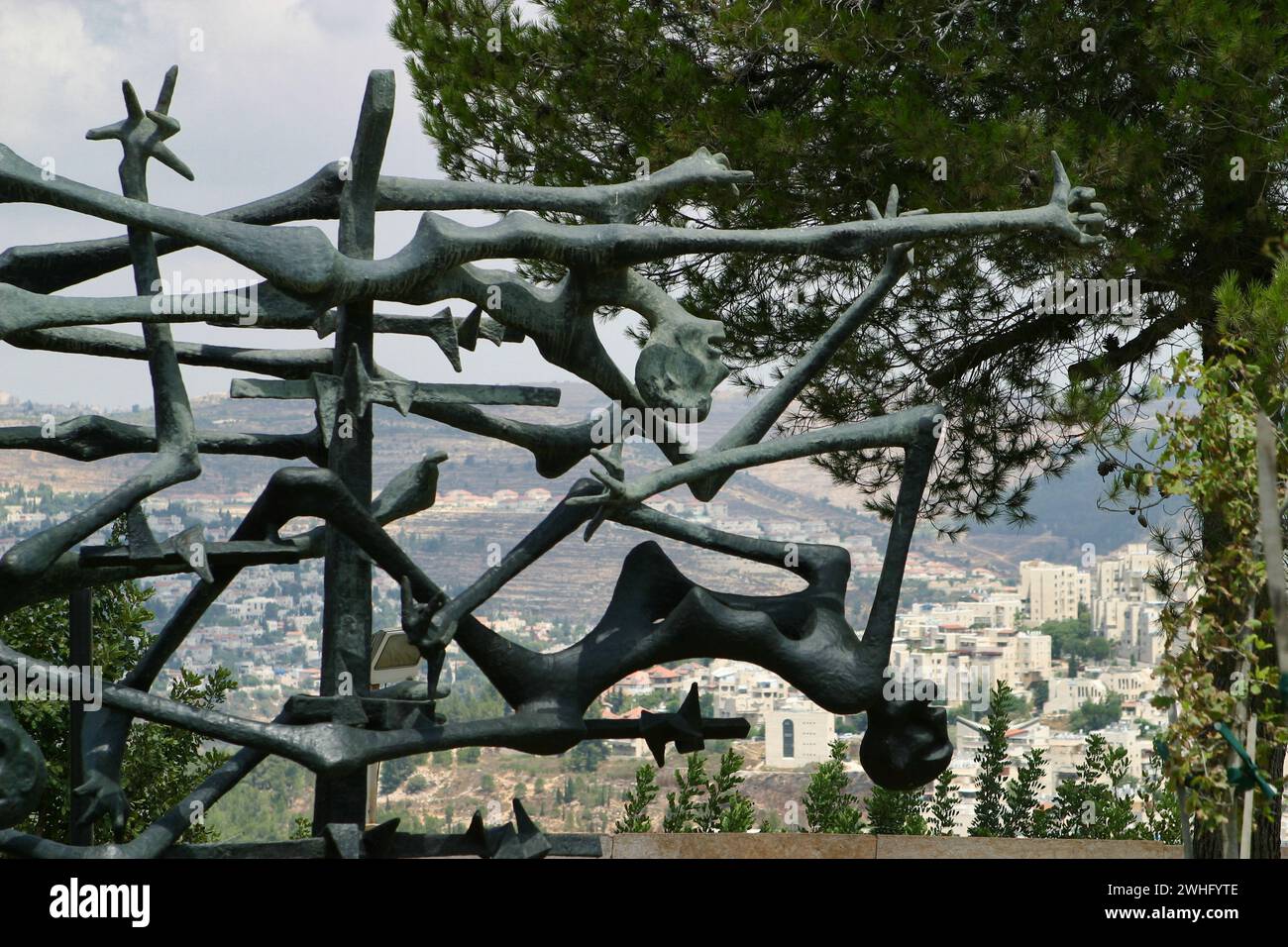 Artwork on the grounds of Yad Vashem in Jerusalem. The victims of the ...