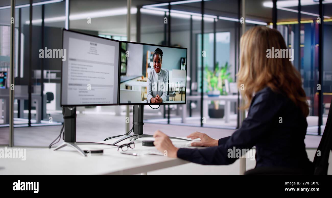 Online Video Conference Job Interview Meeting Call Stock Photo - Alamy