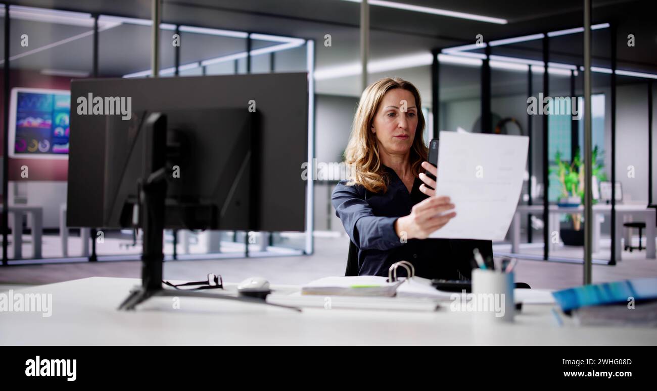 Taking Document Picture Or Photo With Phone. Smartphone Optical ...