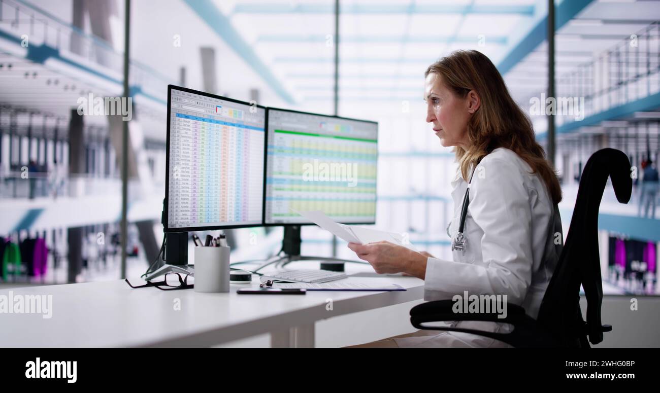 Medical Coding Bill And Billing Codes Spreadsheets Stock Photo - Alamy