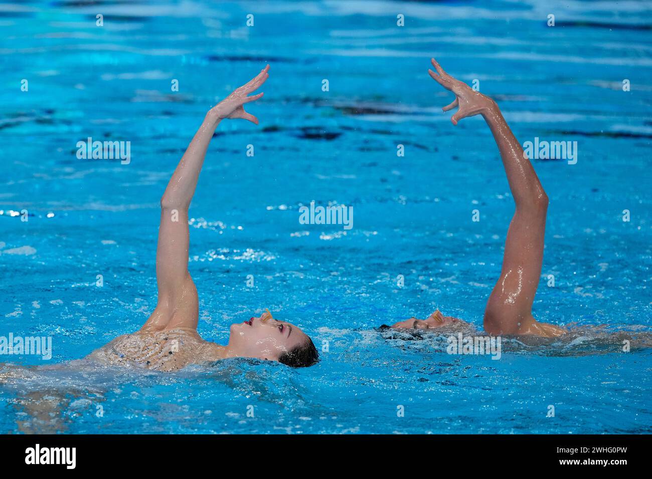 Shi Haoyu and Cheng Wentao, of China, compete in the mixed duet free ...