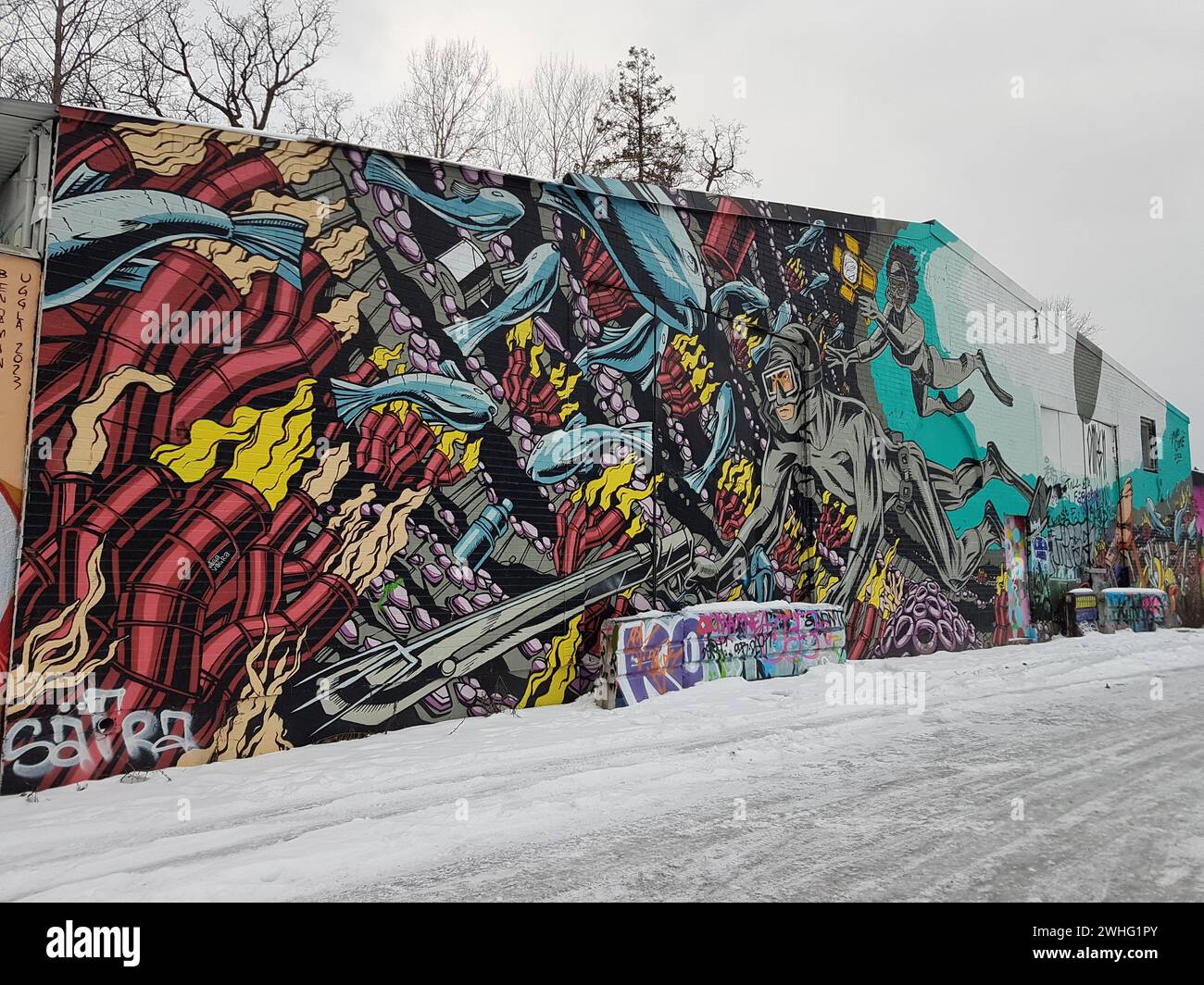 Stockholm, Sweden, January 01 2024. Graffiti exhibition on the ...