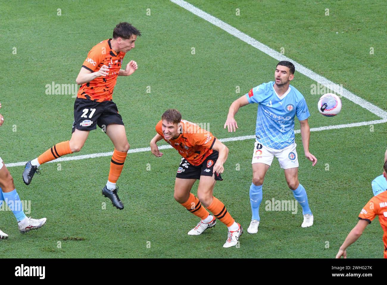 Kai Trewin scores with a header from corner at round 16 of the A-League ...