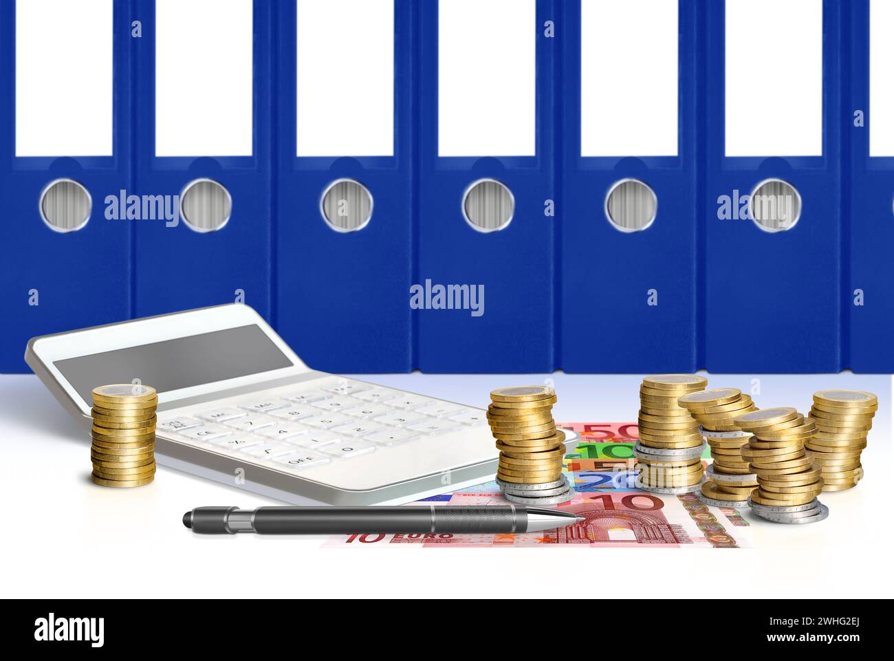 Office table with files Stock Photo - Alamy