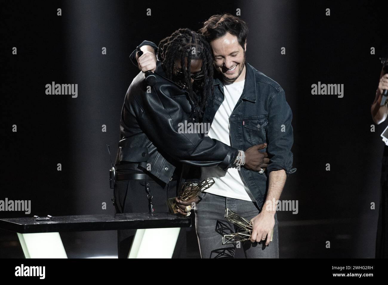 French rapper Gazo and French singer, songwriter Vianney celebrate ...