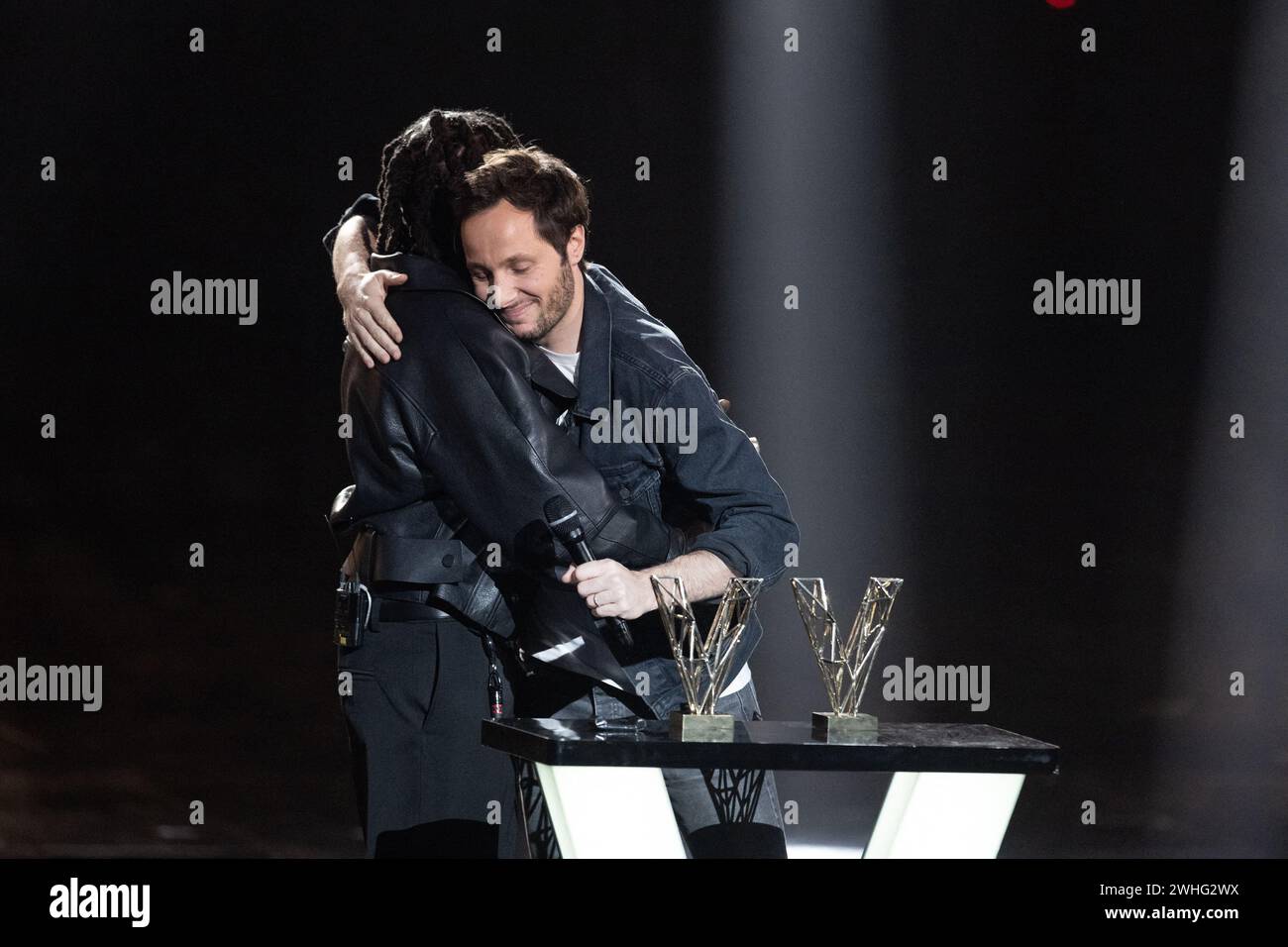 French rapper Gazo and French singer, songwriter Vianney celebrate ...