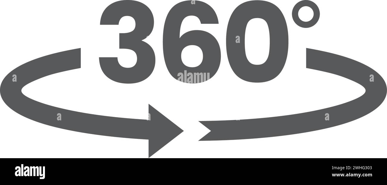 simple 360 degree icon on white background Stock Vector Image & Art - Alamy