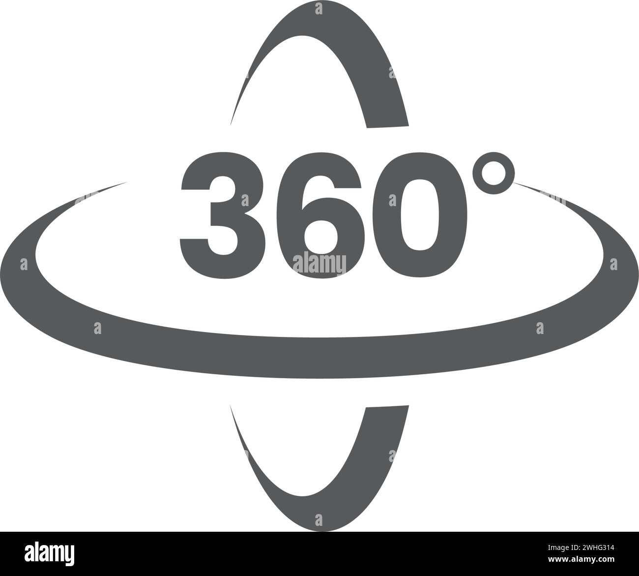 simple 360 degree icon on white background Stock Vector Image & Art - Alamy