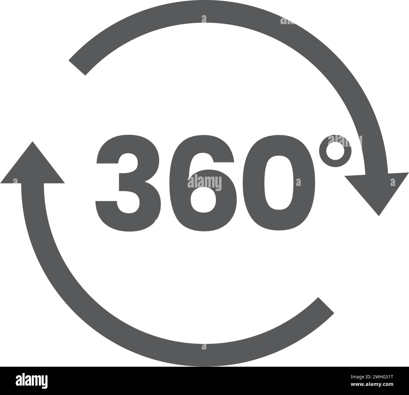 simple 360 degree icon on white background Stock Vector Image & Art - Alamy