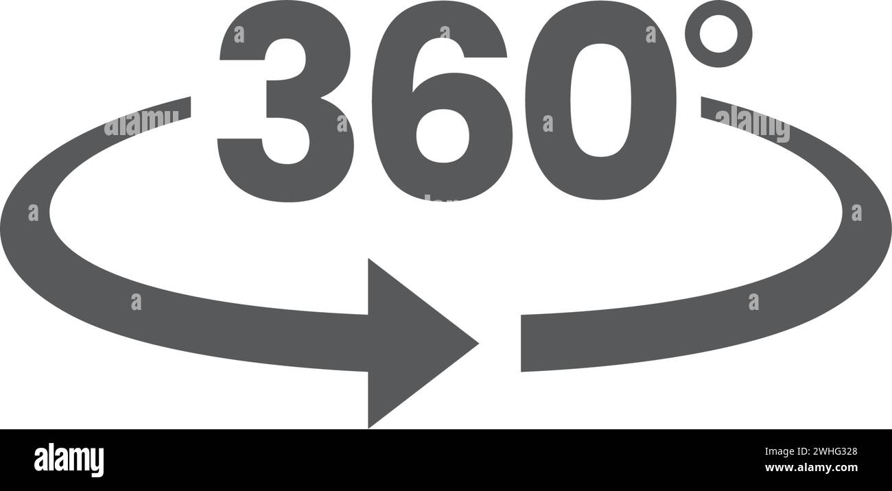 simple 360 degree icon on white background Stock Vector Image & Art - Alamy
